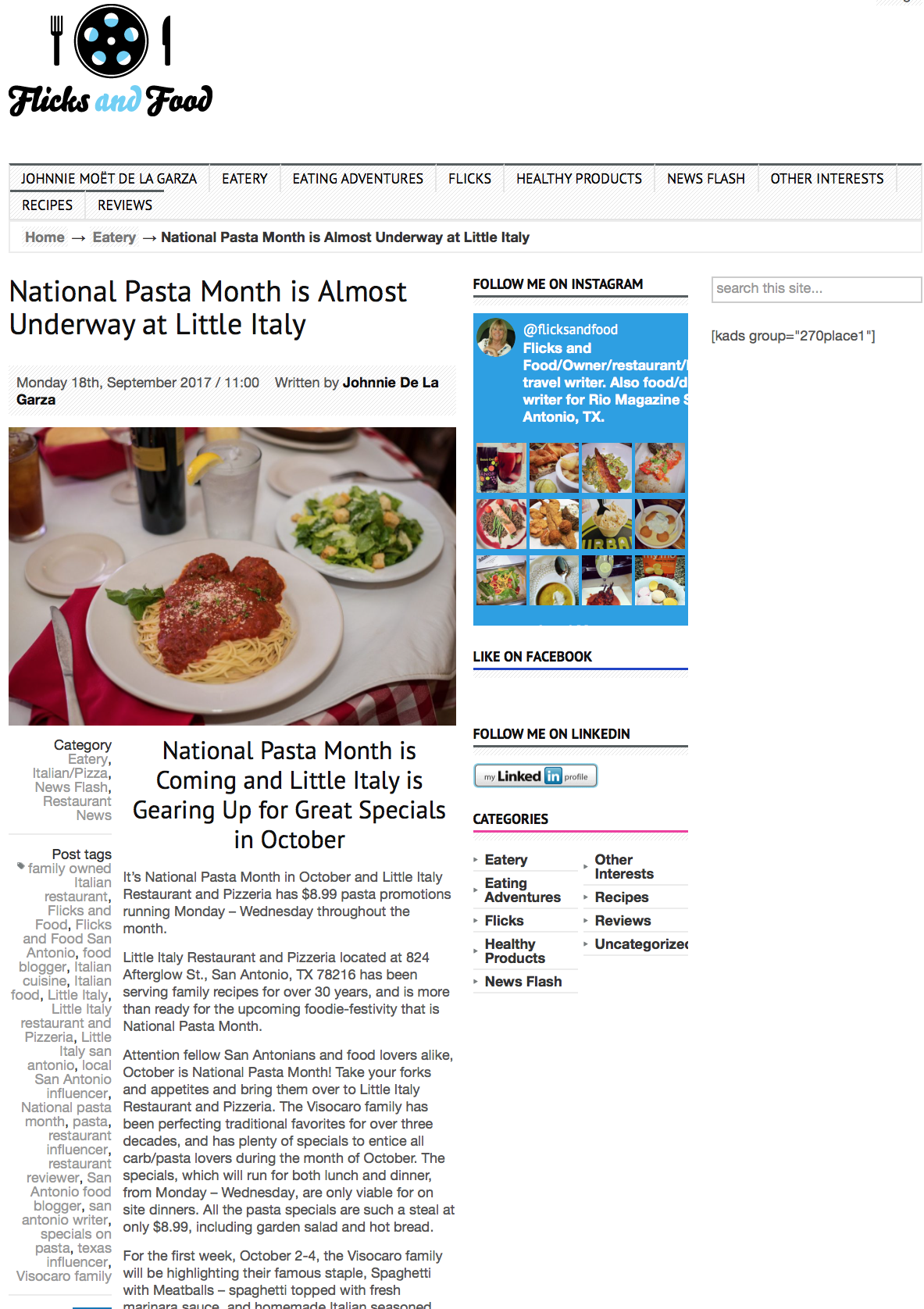 National Pasta Month is Almost Underway at Little Italy – Little Italy ...